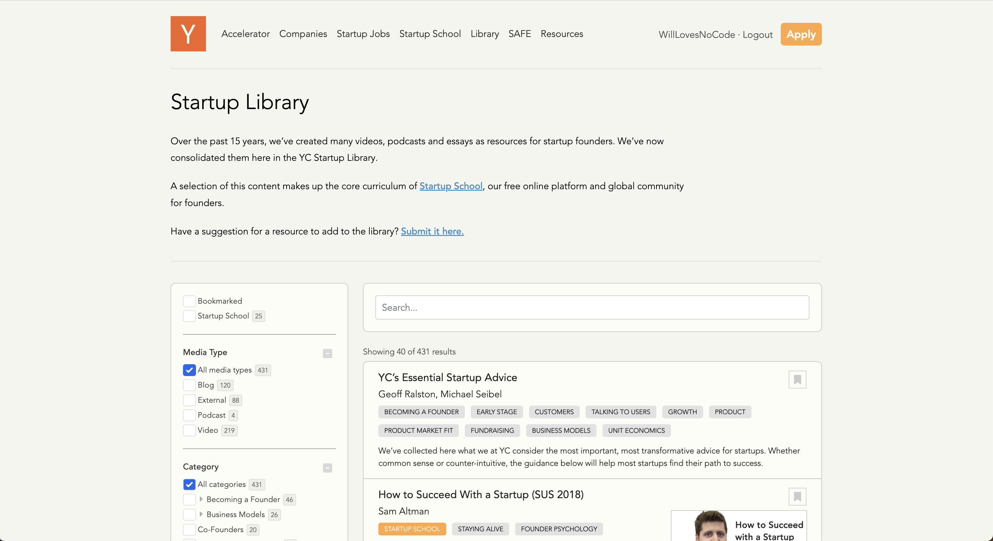 Startup Library